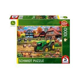 Schmidt Spiele John Deere: Bauernhof mit Traktor 5050E, Puzzle 1000 Teile Teile: 1000 Altersangabe: ab 12 Jahren