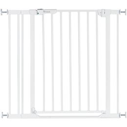 hauck Türschutzgitter Clear Step Set 2 inklusive Verlängerung 9 cm, White, auch als Treppenschutzgitter verwendbar; 84-89 cm, flacher Durchgang, weiß