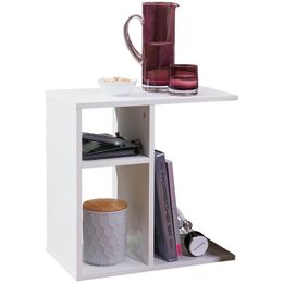 KADIMA DESIGN Beistelltisch ITTER Holz: Ablagefächer, 50x50x30 cm, kratzfest & wasserabweisend