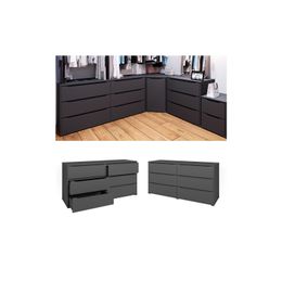 VICCO Kommode Sideboard Mehrzweckschrank Ruben Anthrazit Schublade 160 cm Ablage