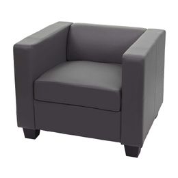 MCW Sessel Loungesessel Lille ~ Kunstleder, dunkelgrau