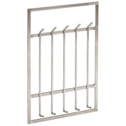 KADIMA DESIGN Silberne Metall-Wandgarderobe mit schlichtem Design, 60x100x7,5 cm, Stilvoll und funktional