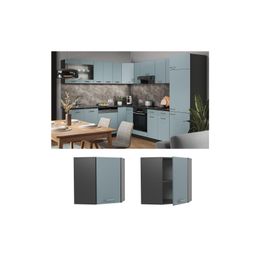 VICCO Eckhängeschrank Küchenschrank R-Line Solid Anthrazit Blau Grau 57 cm modern