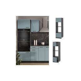 VICCO Mikrowellenschrank Küchenschrank R-Line Solid Anthrazit Blau Grau 60 cm modern