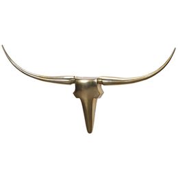 KADIMA DESIGN Deko Geweih Bull "L", Aluminium, 125x60x10 cm, Gold - Exklusive Wanddekoration