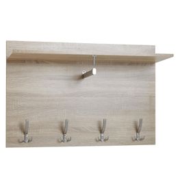 KADIMA DESIGN Wandgarderobe Sonoma Eiche, Doppelhaken, Kleiderstange, 90x60 cm