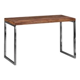 KADIMA DESIGN Schreibtisch ISEN: Massivholz, Landhausstil, verchromtes Metallgestell, 50 kg Belastung