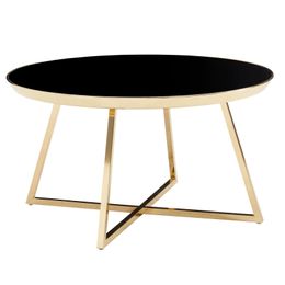 KADIMA DESIGN Couchtisch OGGLIO: Verspiegelte Tischplatte, glänzendes Metallgestell, 76x76x41 cm, Spiegelglas/Stahl.