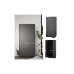 VICCO Schrank Betti 82 x 179 cm, Anthrazit Sonoma, 4-türig, Schlafzimmer