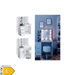VICCO Schminktisch Frisiertisch Schminkkommode Meryl + LED-Beleuchtung + Hocker