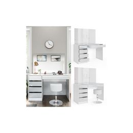 VICCO Schminktisch Sherry wei&szlig; Spiegel Hocker Frisiertisch Kommode 5 Schubladen