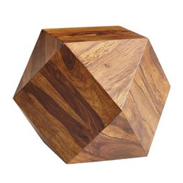 KADIMA DESIGN Sheeshamholz Couchtisch, Diamant-Design, 57x42,5x57 cm, 30 kg Belastbarkeit