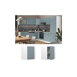 VICCO Eckh&auml;ngeschrank K&uuml;chenschrank R-Line Solid Wei&szlig; Blau Grau 57 cm modern