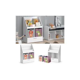 VICCO Kinderregal B&uuml;cherregal Wandregal Luigi Wei&szlig; 72x96 cm modern Kinderzimmer Regal Spielzeugregal Dekoregal Standregal Aufbewahrungsregal W&uuml;rfelregal Schublade Ablage Fach freistehend Faltbox