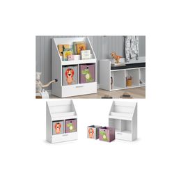 VICCO Kinderregal Bücherregal Wandregal Luigi Weiß 72x96 cm modern Kinderzimmer Regal Spielzeugregal Dekoregal Standregal Aufbewahrungsregal Würfelregal Schublade Ablage Fach freistehend Faltbox