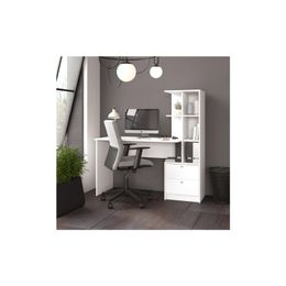 VICCO Schreibtisch Bürotisch Arbeitstisch Denton Weiß 2 Schubladen Ablage Fächer