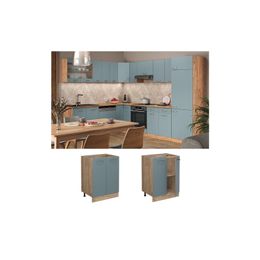 VICCO Unterschrank K&uuml;chenschrank R-Line Solid Eiche Blau Grau 60 cm modern