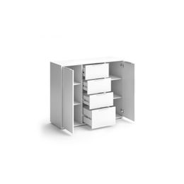 VICCO Sideboard LEON Kommode Schrank Wei&szlig; Fernsehschrank TV Anrichte Highboard
