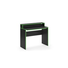 VICCO Computertisch Schreibtisch lang Arbeitstisch Kron Schwarz Grün Ablage
