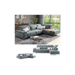 Vitalispa Ecksofa Loungesofa Boxspringsofa James Grau Relaxfunktion 301x86 cm modern Wohnzimmer Sofa Wohnzimmercouch Loungeecke Polstereckcouch Taschenfederkern USB-Anschluss Fußteil ausfahrbar