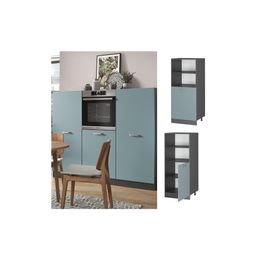VICCO Vorratsschrank K&uuml;chenschrank R-Line Solid Anthrazit Blau Grau 60 cm modern kleine T&uuml;r