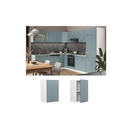 VICCO H&auml;ngeschrank K&uuml;chenschrank R-Line Solid Wei&szlig; Blau Grau 40 cm modern