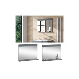 VICCO Badezimmerspiegel Izan Grau 80 x 62 cm mit Regal