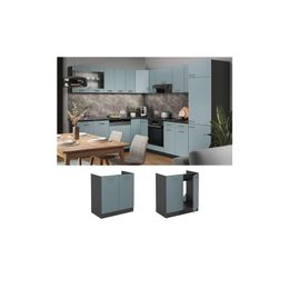 VICCO Sp&uuml;lenunterschrank K&uuml;chenschrank R-Line Solid Anthrazit Blau Grau 80 cm modern
