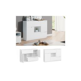 VICCO Kommode RUBEN Wei&szlig; 4 Schubladen 120 cm Sideboard Mehrzweckschrank Schrank