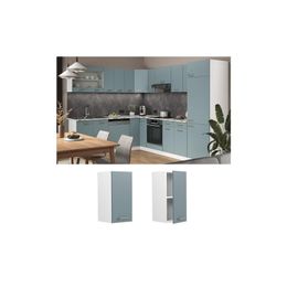 VICCO H&auml;ngeschrank K&uuml;chenschrank R-Line Solid Wei&szlig; Blau Grau 30 cm modern
