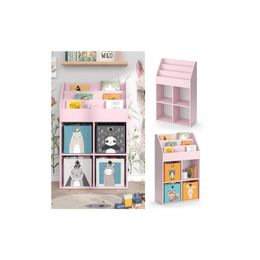 VICCO Kinderb&uuml;cherregal Luigi 72 x 114 cm, Rosa, Kinderzimmerregal, offene F&auml;cher, gro&szlig;