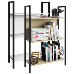 Vcm Holz Metall Aufbewahrung Stand Regal B&uuml;cherregal Deko B&uuml;cher Standregal Flakos 3