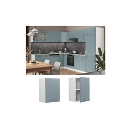 VICCO H&auml;ngeschrank K&uuml;chenschrank R-Line Solid Wei&szlig; Blau Grau 45 cm modern