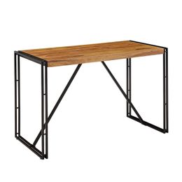 KADIMA DESIGN "Ironwood" Industrie-Chic Schreibtisch, Sheesham, 120x60x77 cm, Braun/Schwarz