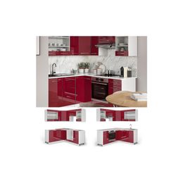 VICCO Eckk&uuml;che K&uuml;chenzeile K&uuml;chenblock 160x180cm Fame-Line Winkelk&uuml;che Hochglanz