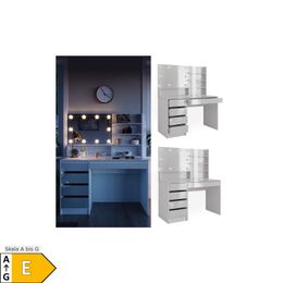 VICCO Schminktisch Sherry Wei&szlig; Hochglanz 120 x 75 cm Spiegel Regal LED modern