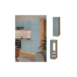 VICCO K&uuml;hlumbauschrank K&uuml;chenschrank R-Line Solid Eiche Blau Grau 60 cm modern