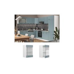 VICCO Glashängeschrank Küchenschrank R-Line Solid Weiß Blau Grau 40 cm modern