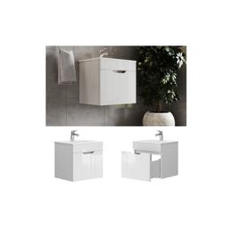 VICCO Badmöbel-Set Stefania Weiß Hochglanz 2-teilig Waschbecken Waschtischunterschrank