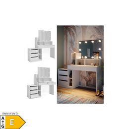 VICCO Schminktisch Anja 139,8 x 115 cm Wei&szlig; Spiegel LED modern Frisiertisch