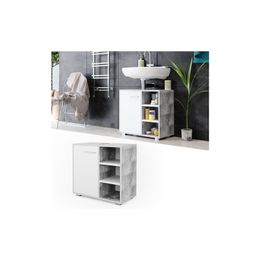 VICCO Waschtischunterschrank Perry Unterschrank Waschbecken Waschtisch Wei&szlig; / Beton