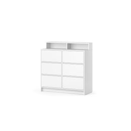 VICCO Kommode Nara 98,6 x 100,6 cm, Weiß, Highboard mit 6 Schubladen & Fächer