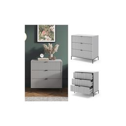 VICCO Kommode Eliza, Grau 80 x 42 cm, mit 3 Schubf&auml;cher, Wohnzimmer, Schlafzimmer