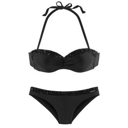 Bruno Banani Bikini Damen Gr&ouml;&szlig;e XS schwarz / silber