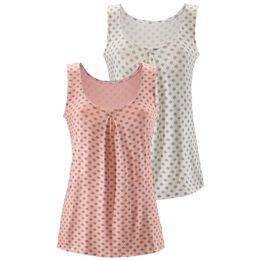 Lascana Tanktops Damen Gr&ouml;&szlig;e L rosa / wei&szlig;