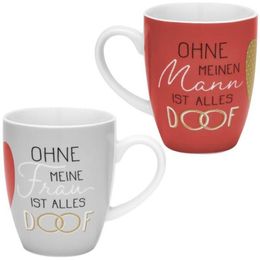 Sheepworld Tassen-Set Motiv "Alles doof"