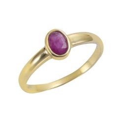 Fingerring Vivance "585/- Gelbgold glanz Rubin" Fingerringe Gr. 056 (17,8), Gold, gelb (gelb, rot) Damen