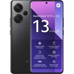 Xiaomi Smartphone "Redmi Note 13 Pro+ 5G 12GB+512GB" Mobiltelefone schwarz Smartphone Android