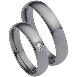 Trauring Firetti "Schmuck Geschenk Tantal Hochzeit Ehering "LIEBE"" Fingerringe Gr. 50, 0,05 ct SI = kleine Einschlüsse mit Brillant, Tantal, 4,5 mm, grau Trauringe