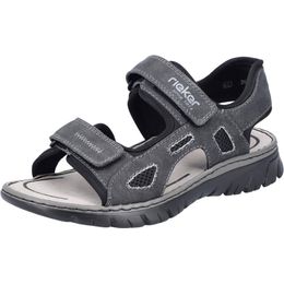 Rieker Trekkingsandalen, Komfortweite, Klettverschluss, für Herren, grau, 44